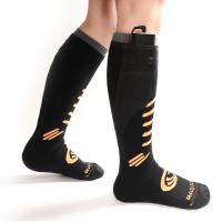 China Thick Electric Thermal Heated Socks Rechargeable Heated Socks Black with Good Elasticity for sale