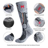 China 7.4V Thermostatic Control Rechargeable Battery Powered Heated Socks Men Women For Winter for sale