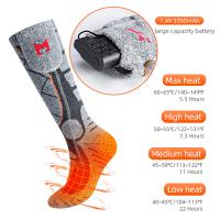 China 7.4V Thermostatic Control Rechargeable Battery Powered Heated Socks Men Women For Winter for sale