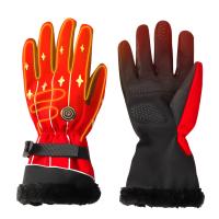China Winter Outdoor Riding 4000mAh Battery Heated Winter Gloves Red Heated Mittens Womens for sale