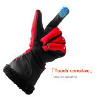 China Winter Outdoor Riding 4000mAh Battery Heated Winter Gloves Red Heated Mittens Womens for sale