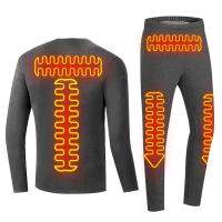 China 7.4V Rechargeable Battery Thermal Underwear Long Sleeve Magnetic Discharge Heated Underwear for sale