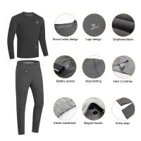 China Winter Electric Heated Underwear Set Fleece Thermal Tops Pants Ski Heating Body Suit for sale