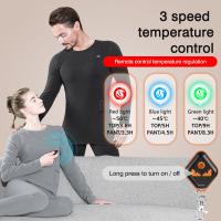 China Winter Electric Heated Underwear Set Fleece Thermal Tops Pants Ski Heating Body Suit for sale