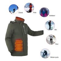 China Snow Windbreaker Electric Coat Warmer Polyester Heated Cotton Jacket with Hood for sale