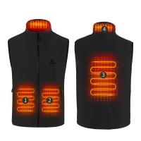 China Black Battery Powered Heated Hunting Vest Far Infrared Heated Body Warmers for sale