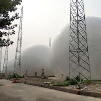 China Ground Mounted Double Membrane Gas Storage Tank Polyester Fabric Biogas Storage Balloon 100m3 - 10,000m3 for sale