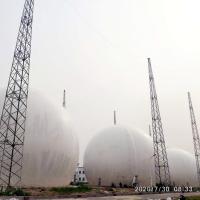 China Ground Mounted Double Membrane Gas Storage Tank Polyester Fabric Biogas Storage Balloon 100m3 - 10,000m3 for sale