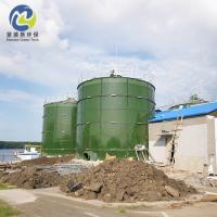 China Industrial Glass Lined Bolt Together Water Tanks Dark Green Coating Color for sale