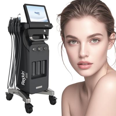 China Popular Hydro Dermabrasion Machine For Beauty Salon Spa With Advanced Technology And 6 Functions RF Ultrasonic Facial Care for sale