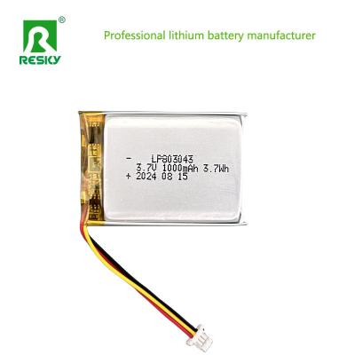 China Pouch Solar Lithium Polymer Battery Cell 803040 3.7V 1000mAh 3.7wh Power for sale