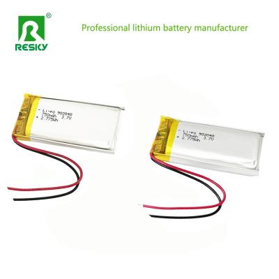 China 750mAh 3.7V Lithium Polymer Battery Cell 9x20x40mm for sale