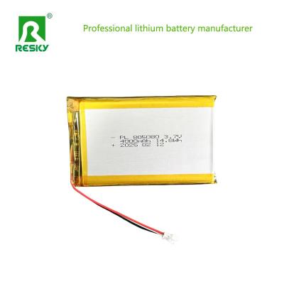 China Power Battery 805080 3.7V 4000mAh 14.8wh Rechargeable Lithium Ion Battery Pack for sale