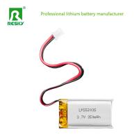 China Lithium Ion Battery Cell 502035 3.7v 300mAh 350mAh Solar Rechargeable Lipo Battery Pack for sale