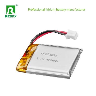 China 552535 3.7v 7.4v 420mAh 430mAh Lithium Ion Battery Cell Continuous Discharging Current 0.5c Max Discharging Current 1c for sale