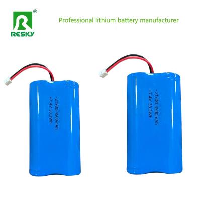 China Lithium Cell 21700 7.4v 5000mAh 18.5wh Rechargeable Lithim Ion Battery Pack For Solar Light for sale