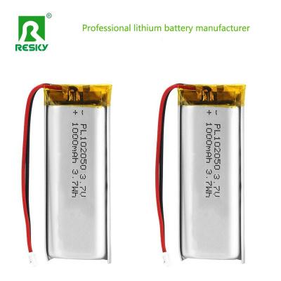China Power Lithium Battery Cell 102050 3.7v 1000mAh Rechargeable Lithium Polymer Battery Cell for sale