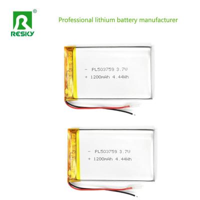 China Power Lipo Battery 503759 3.7v 1200mAh 4.44wh Rechargeable Lithium Ion Battery Pack for sale