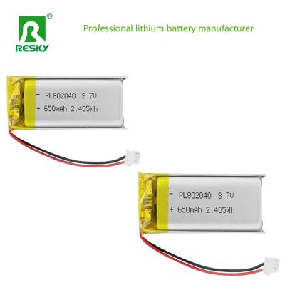 China Power Lithium Cell 802045 3.7V 750mAh Rechargeable Lithium Ion Polymer Battery For Smart Device for sale