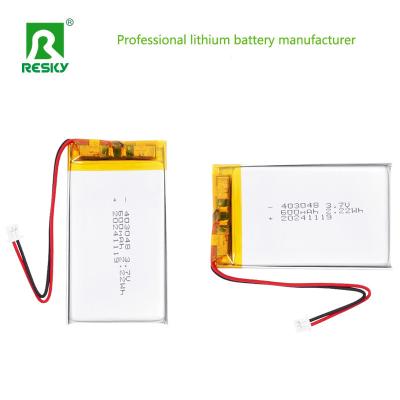 China Rechargeable Li-Polymer Battery 403048 3.7V 600mAh 2.22wh Lithium Cell For Wareable Device for sale