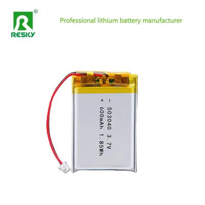 China Lithium Polymer Battery Cell 503040 600mAh 3.7V 7.4V 2.22wh For Portable Beauty Device for sale