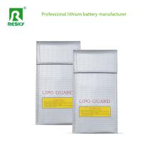 China Fireproof Explosion Proof Waterproof 20 X 10cm Silver Glass Fiber RC LiPo Battery Bag For Battery Charging for sale