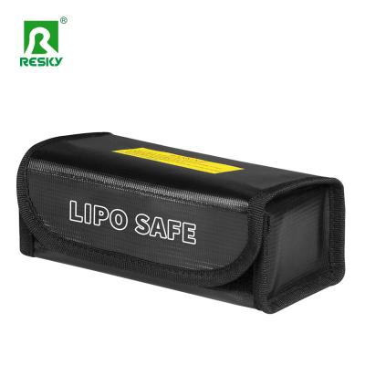 China Glass Fiber Double Zipper RC Lipo Battery Safe Bag Fireproof Waterproof 60 X 75 X 185mm for sale