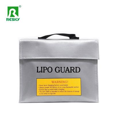 China Black Silver Red Color Fireproof Explosion Proof RC Lipo Battery Safe Charging Bag 65X180X240mm for sale