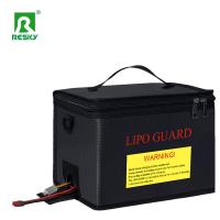 China Black silver Waterproof Fireproof Explosion Proof RC Lipo Safe Bag 215X145X165mm For Safe Charging for sale