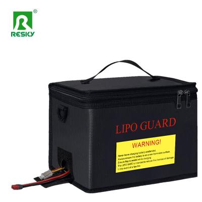 China Black silver Waterproof Fireproof Explosion Proof RC Lipo Safe Bag 215X145X165mm For Safe Charging for sale