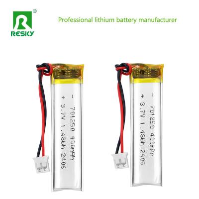 China Lithium Polymer Battery Pack 701250 3.7V 400mAh 1.48wh Power Li-Polymer Battery For Smart Lock for sale