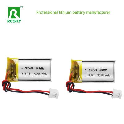 China Lithium Polymer Battery Cell 3.7V 901430 360mAh 1.33wh Rechargeable Lithium Polymer Battery Pack for sale