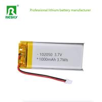 China Lithium Polymer Battery 102050 3.7v 1000mAh 3.7Wh Rechargeable Lipo Battery Pack For Handheld Device for sale
