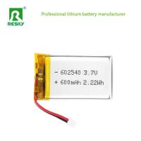 China Lithium Ion Polymer Batteries 602540 600mAh 3.7V 2.22wh Rechargeable Power Lipo Batteries For Beauty Device for sale