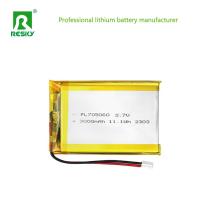 China Rechargeable Lipo Batteries Cell 705060 3000mAh 3.7V 11.1wh Power Li-ion Polymer Battery Pack for sale