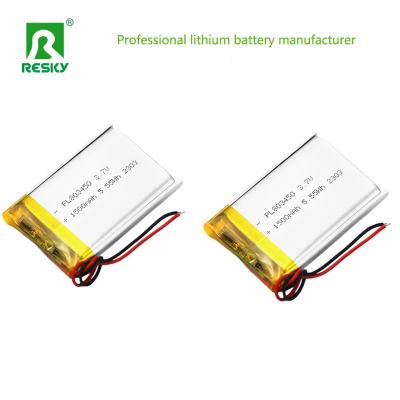 China Square Lipo Battery Cell 803450 3.7v 1500mAh 5.55wh Solar Rechargeable Lithium Polymer Battery for sale