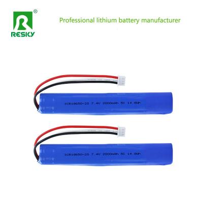 China Power Batteries 18650 2S1P 7.4V 2000mAh 2600mAh 5C Lithium Ion Battery Pack  With MSDS/UN38.3 for sale
