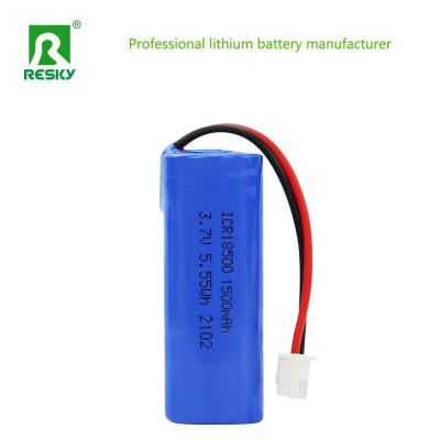 China Rechargeable Lithium Batteries ICR18500 3.7v 1500mAh 5.55wh Li-Ion Power Battery Cell With PCM for sale