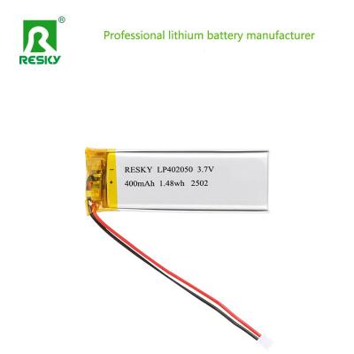 China Lithium Ion Cell 402050 3.7V 400mAh 1.48wh Rechargeable Li-polymer Lipo Battery Cells for sale