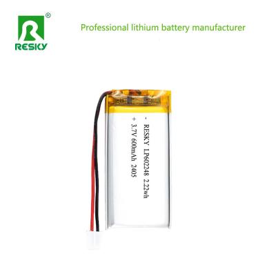 China Lithium Ion Battery Cell 602248 600mAh 3.7V Rechargeable Lipo Polymer Batteries For AR Glassess for sale