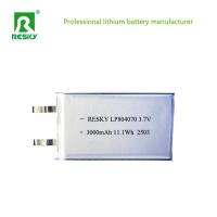 China Rechargeable Batteries 3.7v 804070 3000mAh 11.1wh Lithium Ion Polymer Battery Pack for sale