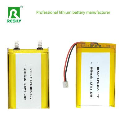 China Lithium Battery Cell 124065 3.7v 4000mAh 14.8wh Rechargeable Power Battery Packs for sale