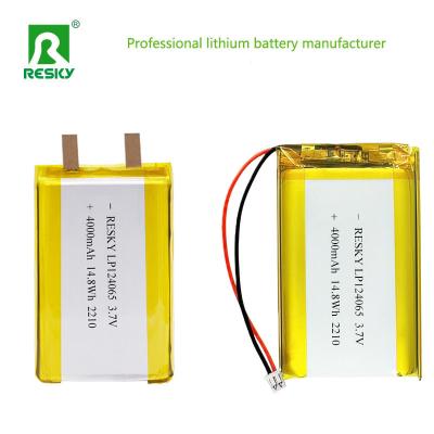 China Lipo Battery Cell 124065 3.7v 4000mAh 14.8wh Rechargeable Lithium Ion Polymer Battery For Medical Device for sale