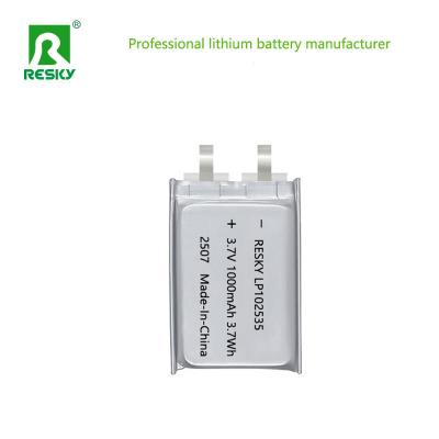 China 3.7V 1000mAh Lithium Polymer Battery Compact 10x25x35mm for Hearing Aids for sale