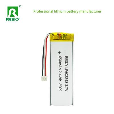 China PCM Protected 602248 3.7V 650mAh Lithium Polymer Battery With 10K NTC For Smart Wearables for sale