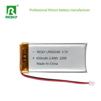 China OEM Factory Solar LiPo Battery 602248 3.7V 650mAh Lithium Polymer Battery Pack for Smart Wearables for sale
