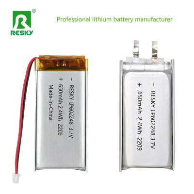 China 602248 3.7V 650mAh Lithium Polymer Battery for Animal Locator with OEM Service for sale