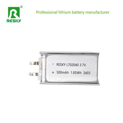China 702040 3.7V 500mAh Lithium-ion Polymer Battery Cell Rechargeable Lipo Battery for Dog Trainers and Consumer Electronics for sale