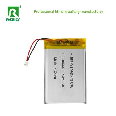 China 3.7V 850mAh Lithium Polymer Battery Rechargeable LiPo for Bluetooth Headsets for sale
