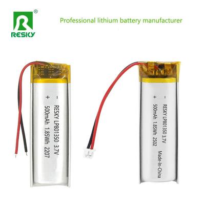 China OEM 801350 3.7V 500mAh Lithium Battery Rechargeable Li-ion Battery For Bluetooth Earbuds for sale